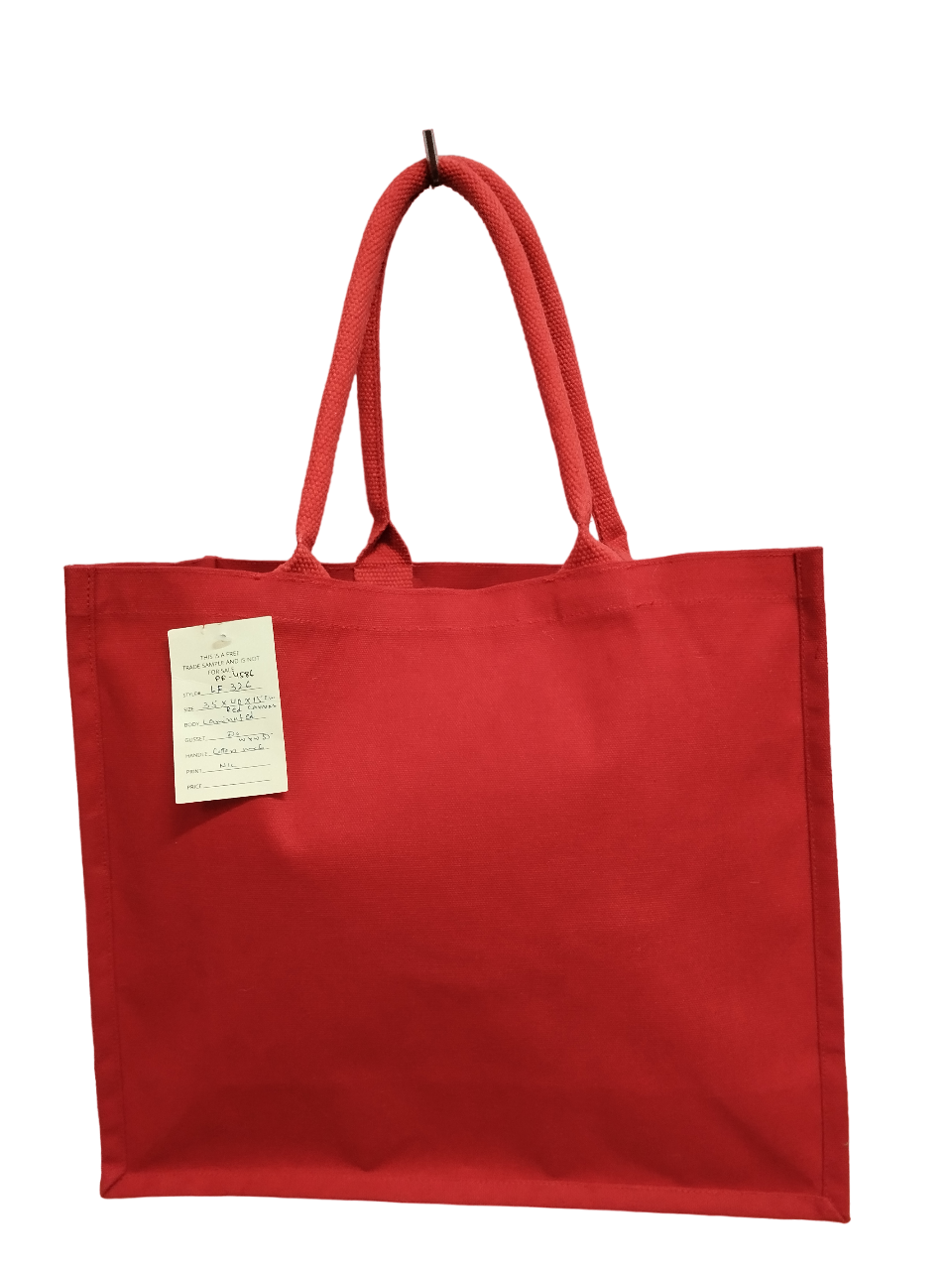 PE - 4586 Laminated Red Canvas Bag - PrabhuecobagsPrabhuecobags